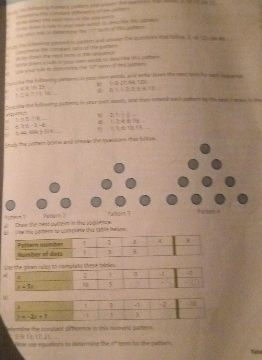 a) Draw the next pattern in the sequence. | StudyX