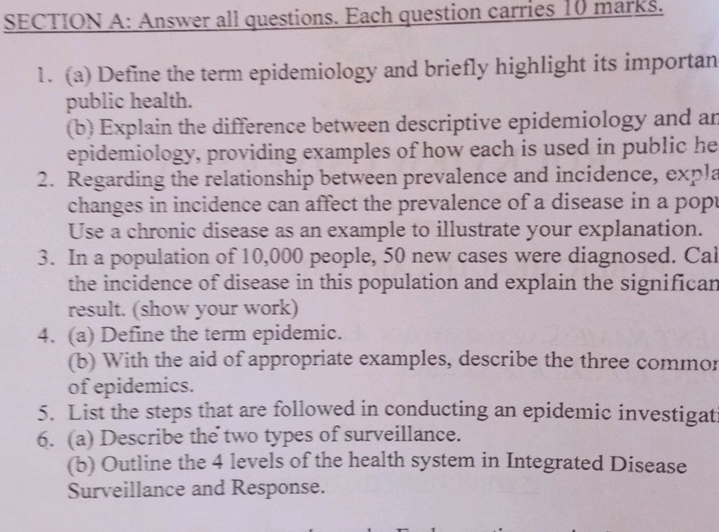 SECTION A: Answer all questions. Each | StudyX