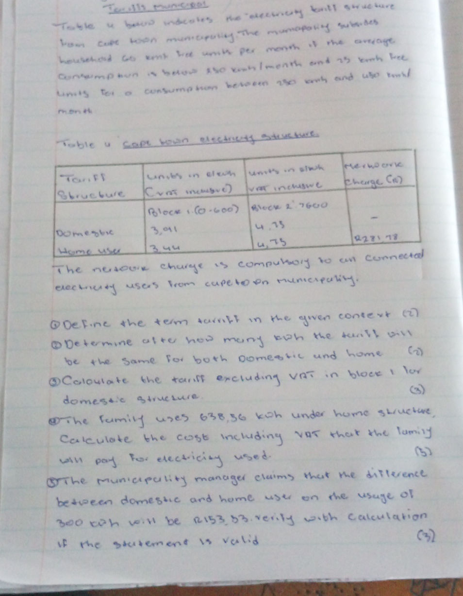 Table 4 below indicates the electricity bill | StudyX