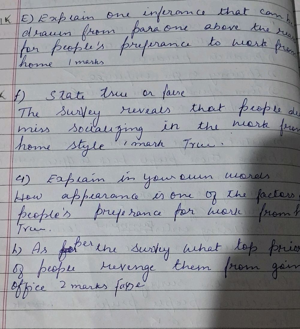 E) Explain one inference that can be drawn | StudyX