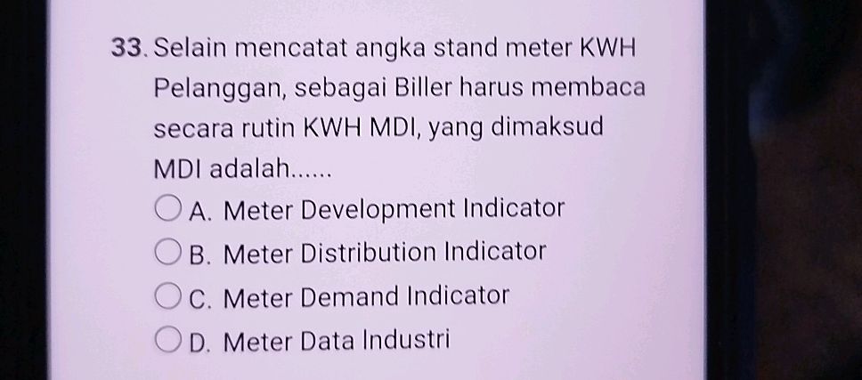 33. Selain mencatat angka stand meter KWH | StudyX