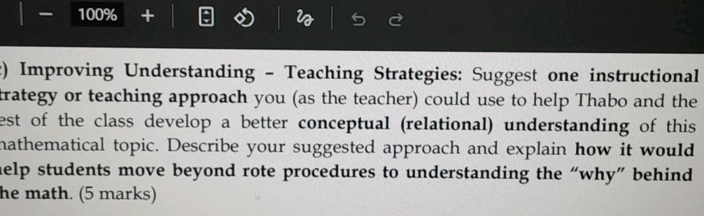 c) Improving Understanding - Teaching | StudyX