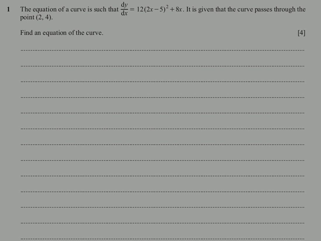The equation of a curve is such that $ | StudyX