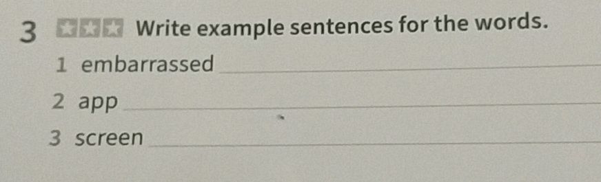 3 Write example sentences for the words. 1 | StudyX