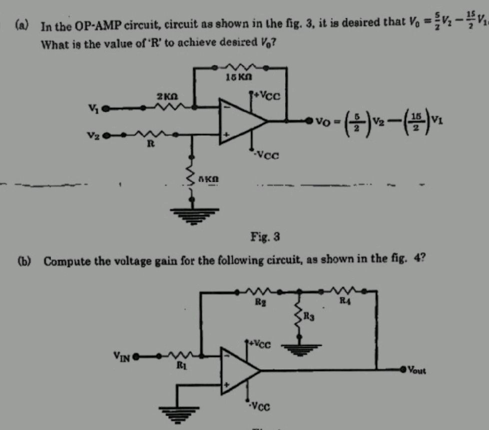 (a) In the OP-AMP circuit, circuit as shown | StudyX