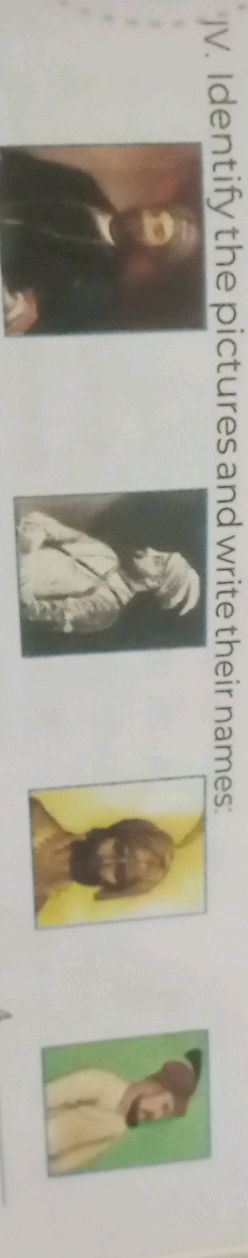 V. Identify the pictures and write their | StudyX