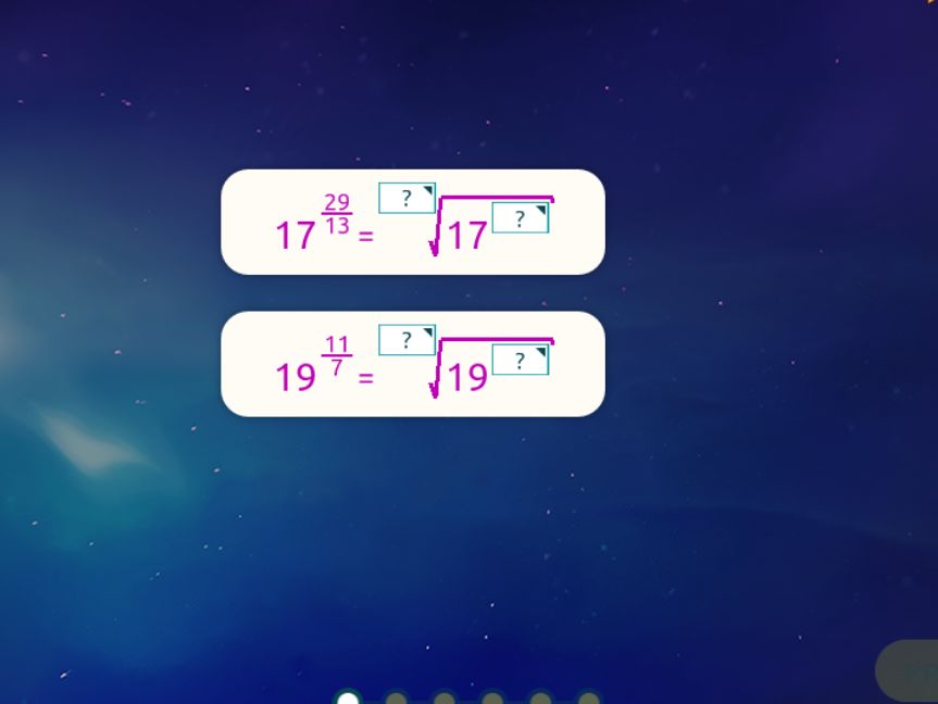 17^{ {29}{13}} = [?]{17^?} 19^{ {11}{7}} = | StudyX