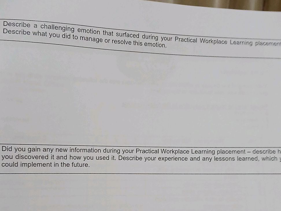 Describe a challenging emotion that surfaced | StudyX