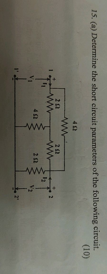 15. (a) Determine the short circuit | StudyX