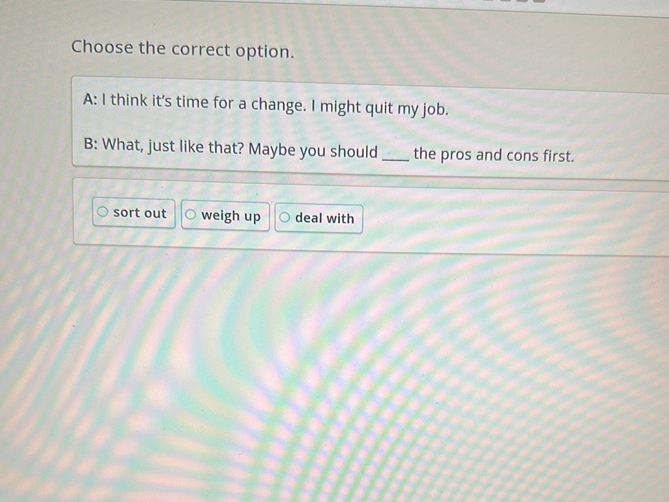 Choose the correct option. A: I think it's | StudyX