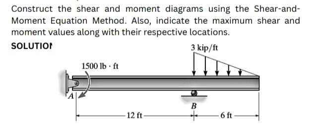 Construct the shear and moment diagrams | StudyX