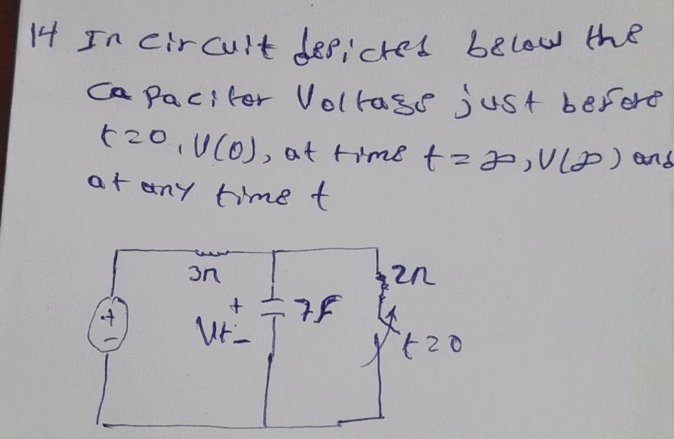 14 In circuit depicted below the Capacitor | StudyX