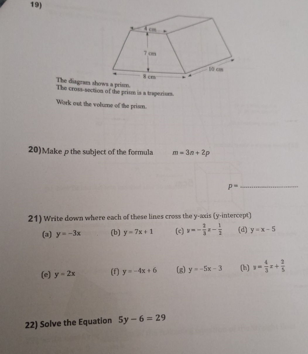 19) The diagram shows a prism. The | StudyX