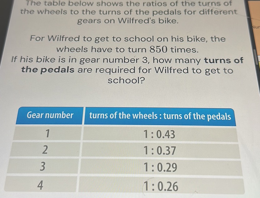 The table below shows the ratios of the | StudyX
