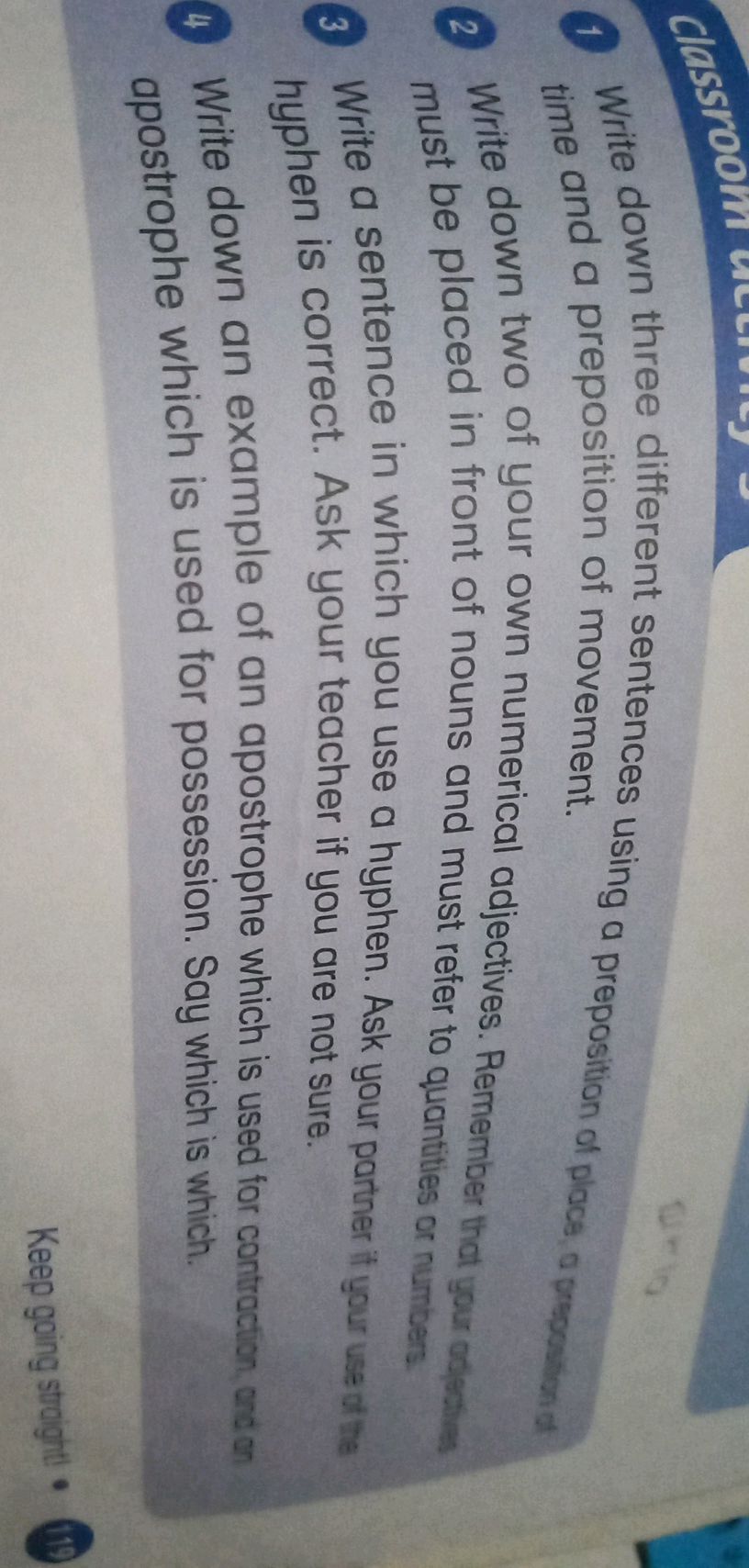 1. Write down three different sentences | StudyX