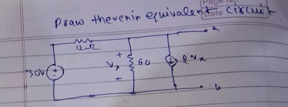 Draw thevenin equivalent circuit. Circuit | StudyX