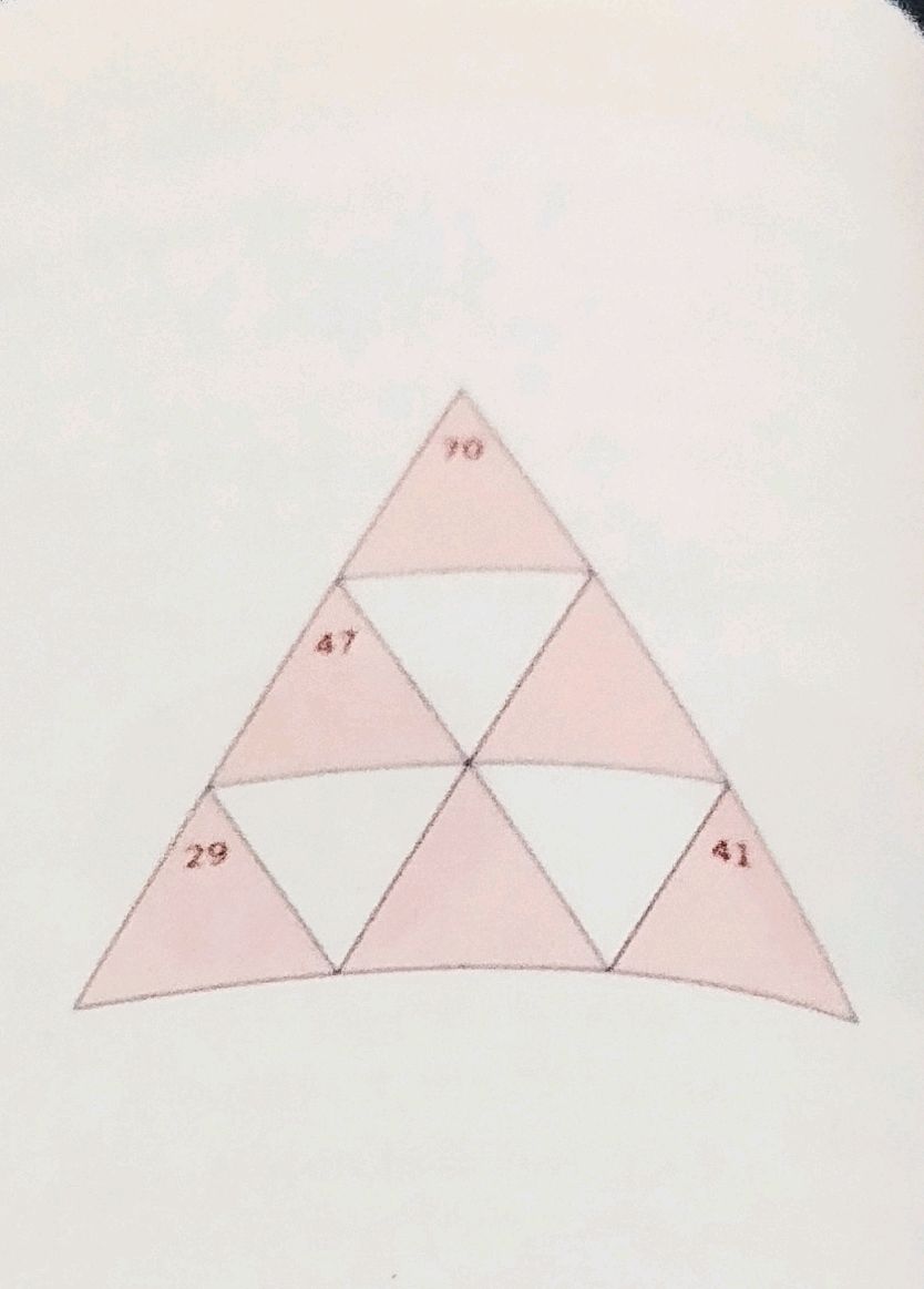 The image shows a triangle divided into | StudyX