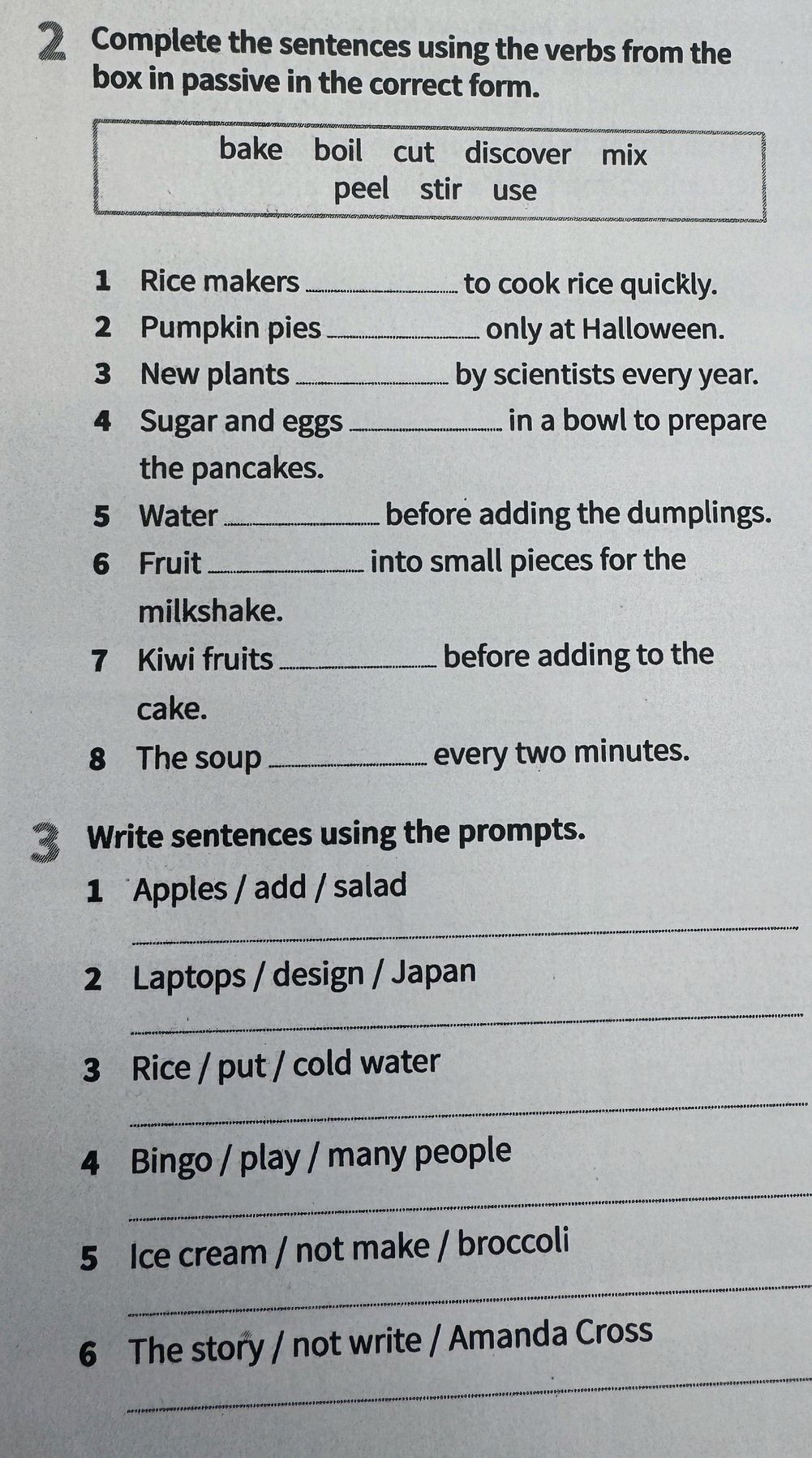 2 Complete the sentences using the verbs | StudyX