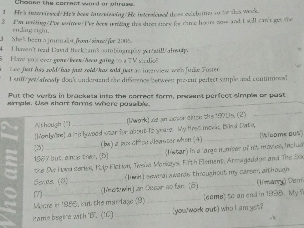 Choose the correct word or phrase. 1. He's | StudyX