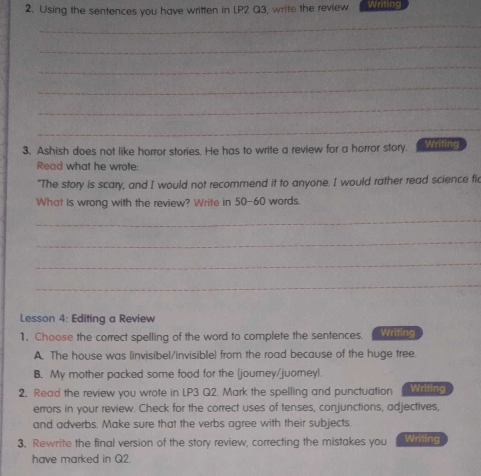 2. Using the sentences you have written in | StudyX