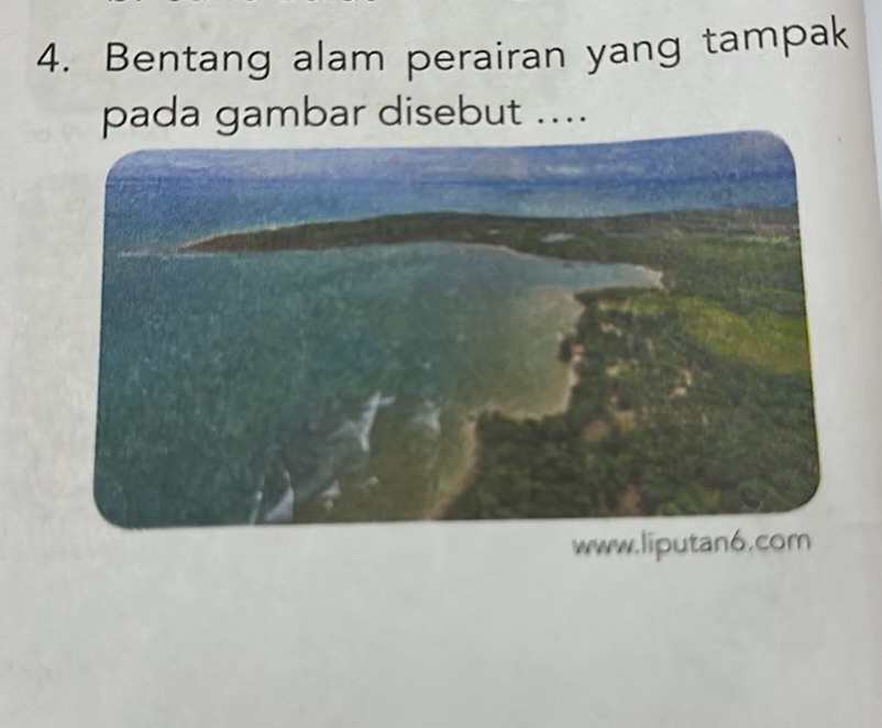 4. Bentang alam perairan yang tampak pada | StudyX