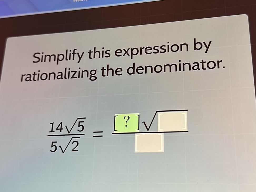 Simplify this expression by rationalizing | StudyX