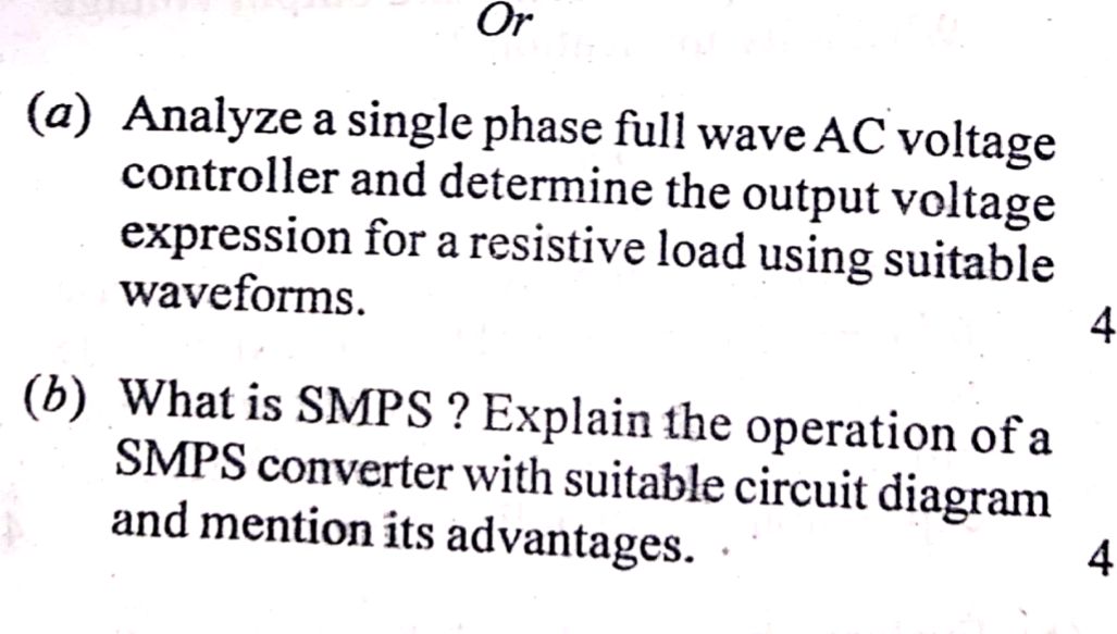 (a) Analyze a single phase full wave AC | StudyX