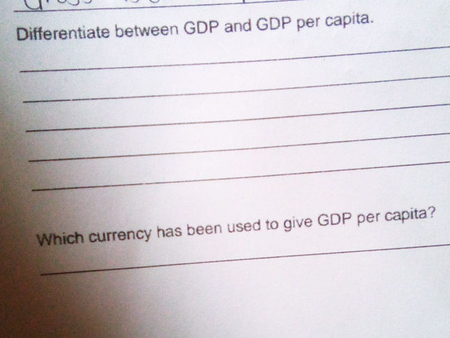 Differentiate between GDP and GDP per | StudyX