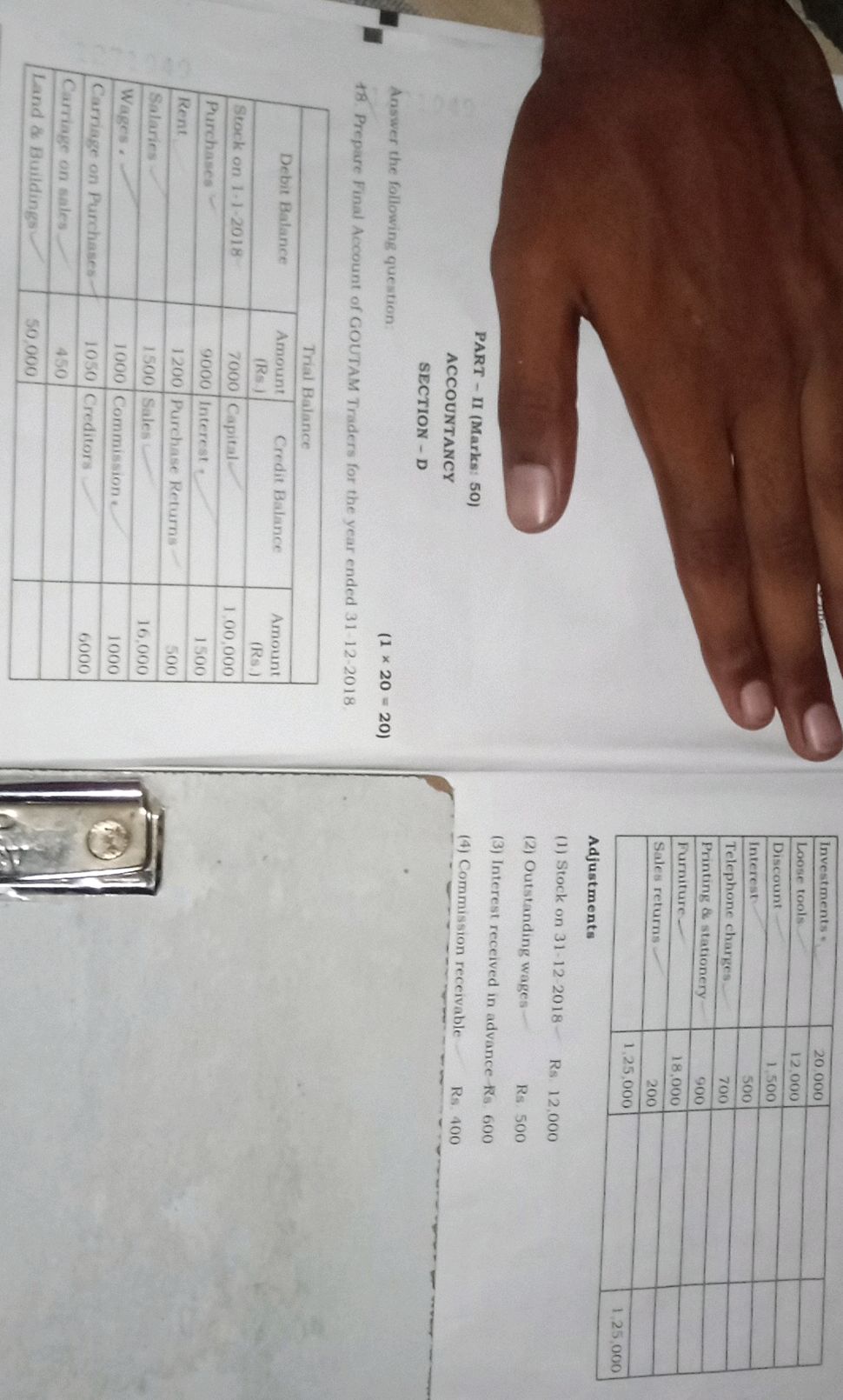 Answer the following question: PART - II | StudyX