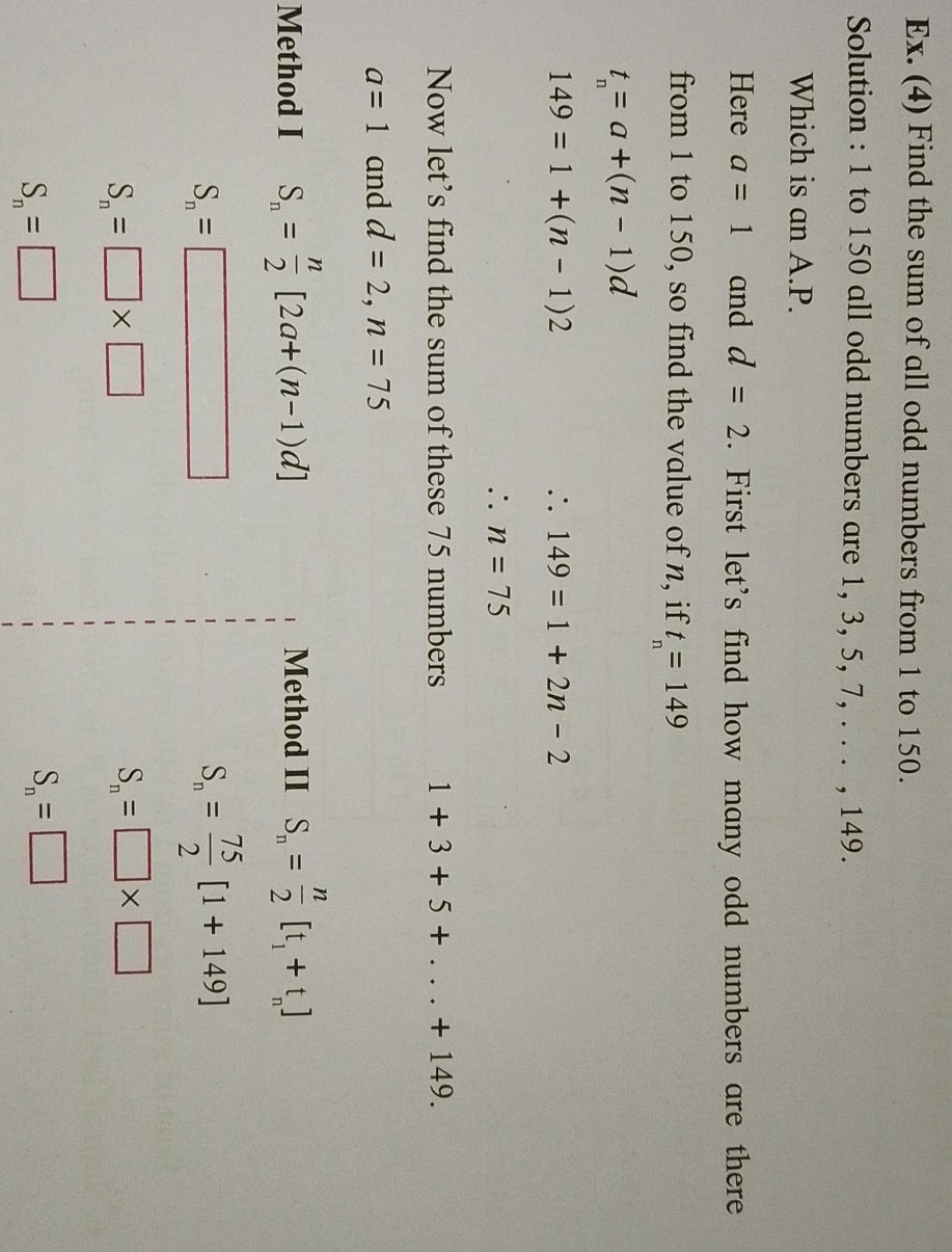 Ex. (4) Find the sum of all odd numbers from | StudyX
