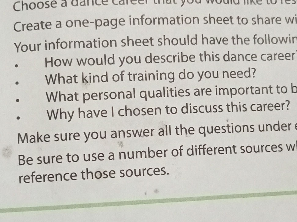 Create a one-page information sheet to share