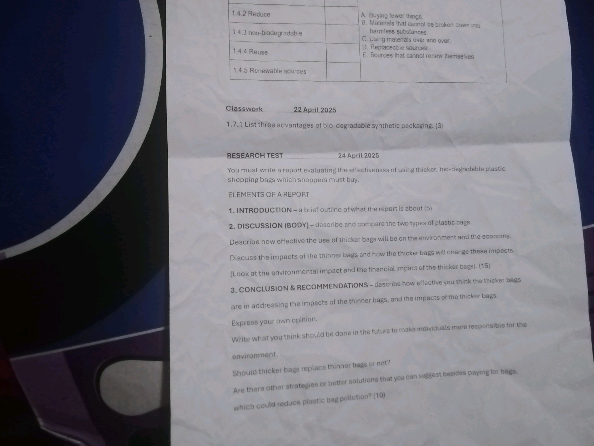 1. 7.1 List three advantages of | StudyX