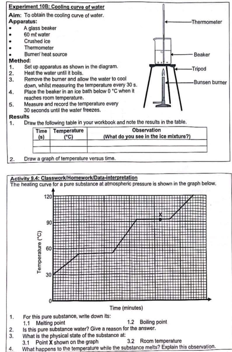 Experiment 10B: Cooling curve of water Aim: | StudyX