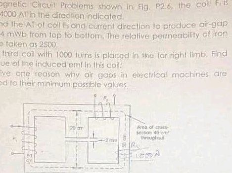 Magnetic Circuit Problems shown in Fig.