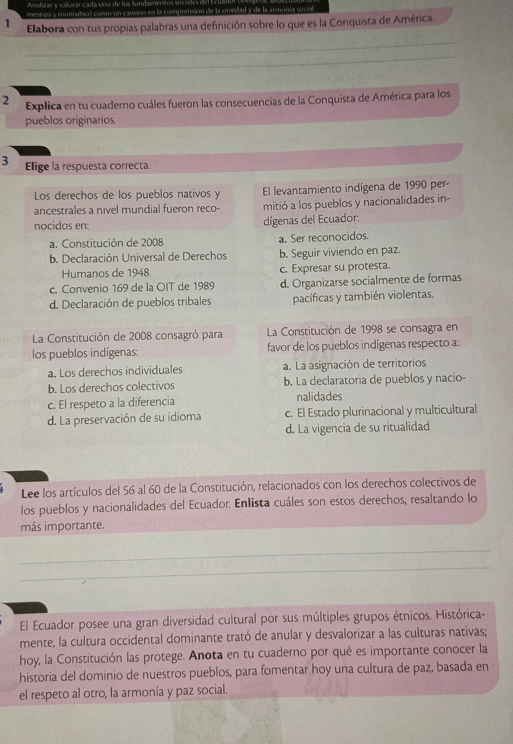 1. Elabora con tus propias palabras una | StudyX