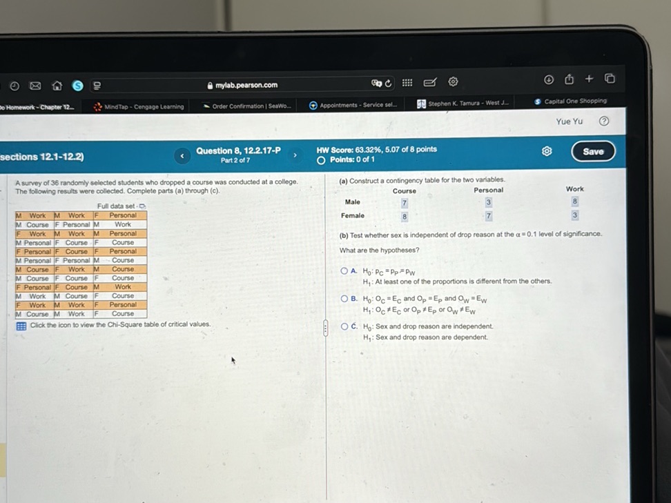 A survey of 36 randomly selected students | StudyX