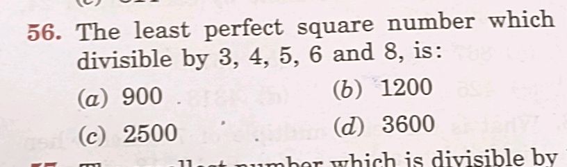 56. The least perfect square number which | StudyX