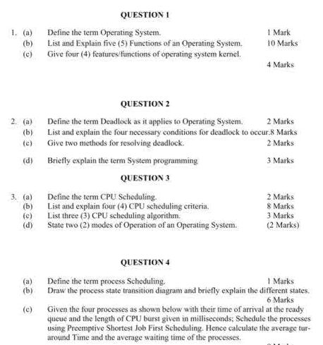 QUESTION 1 1. (a) Define the term Operating | StudyX