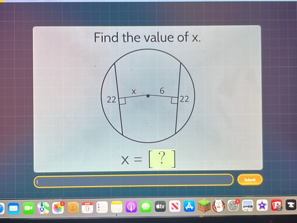 Find the value of x. $x = ?$ (Diagram shows | StudyX