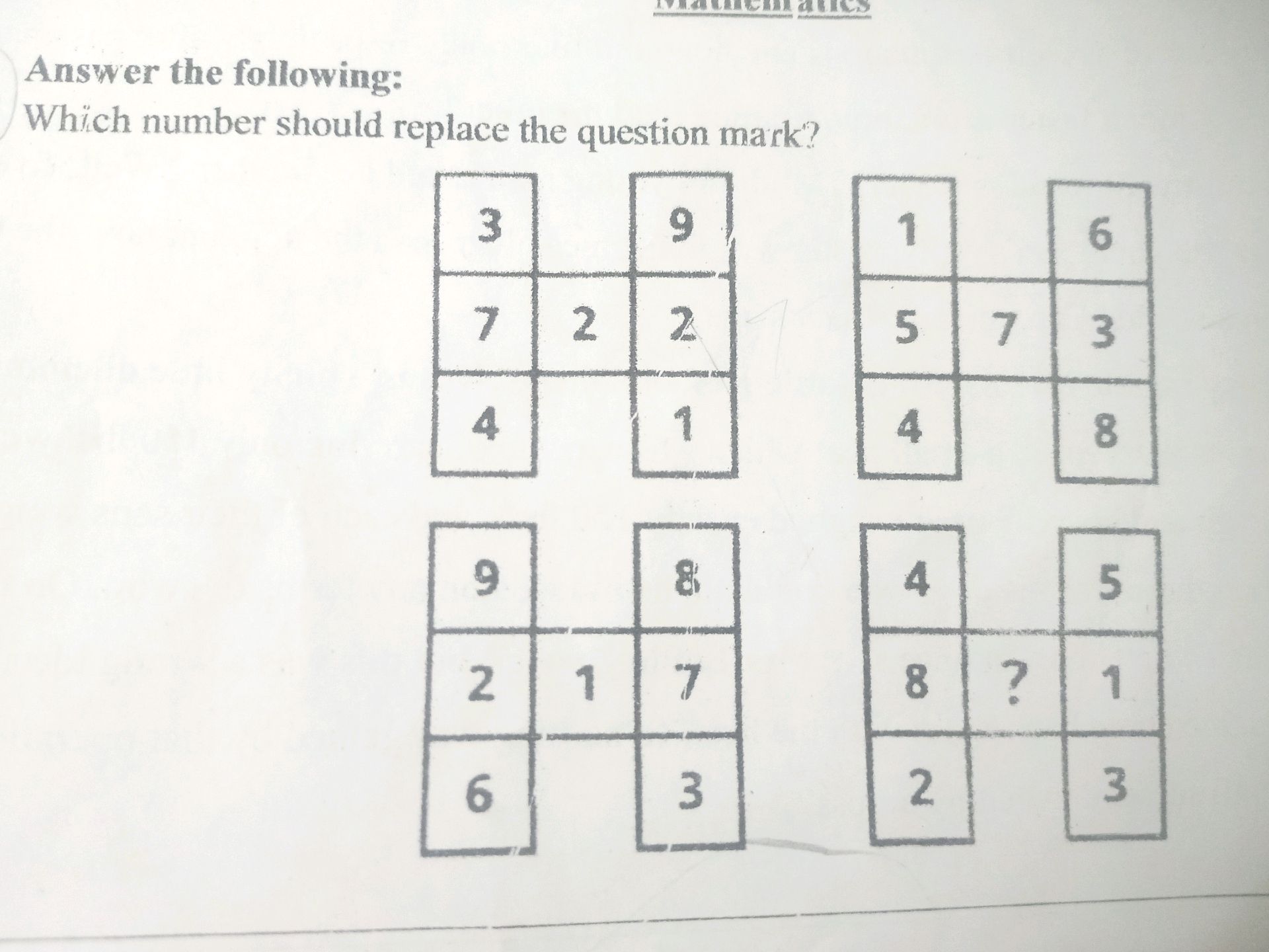Answer the following: Which number should | StudyX