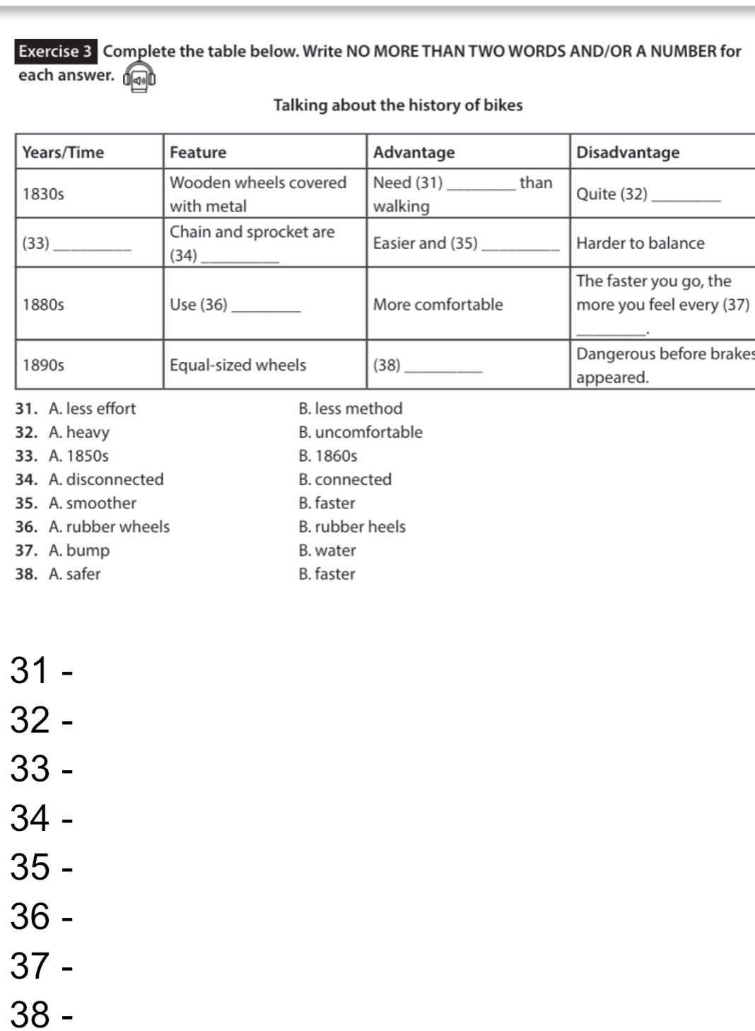Exercise 3 Complete the table below. Write | StudyX