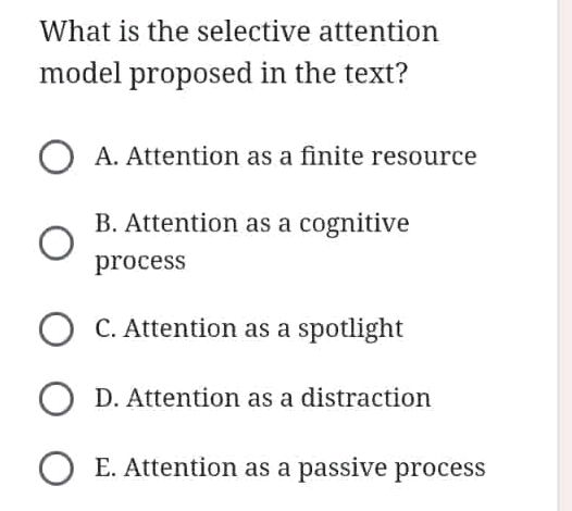 What is the selective attention model | StudyX