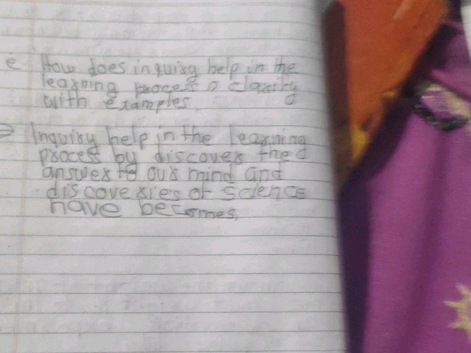 How does inquiry help in the learning | StudyX