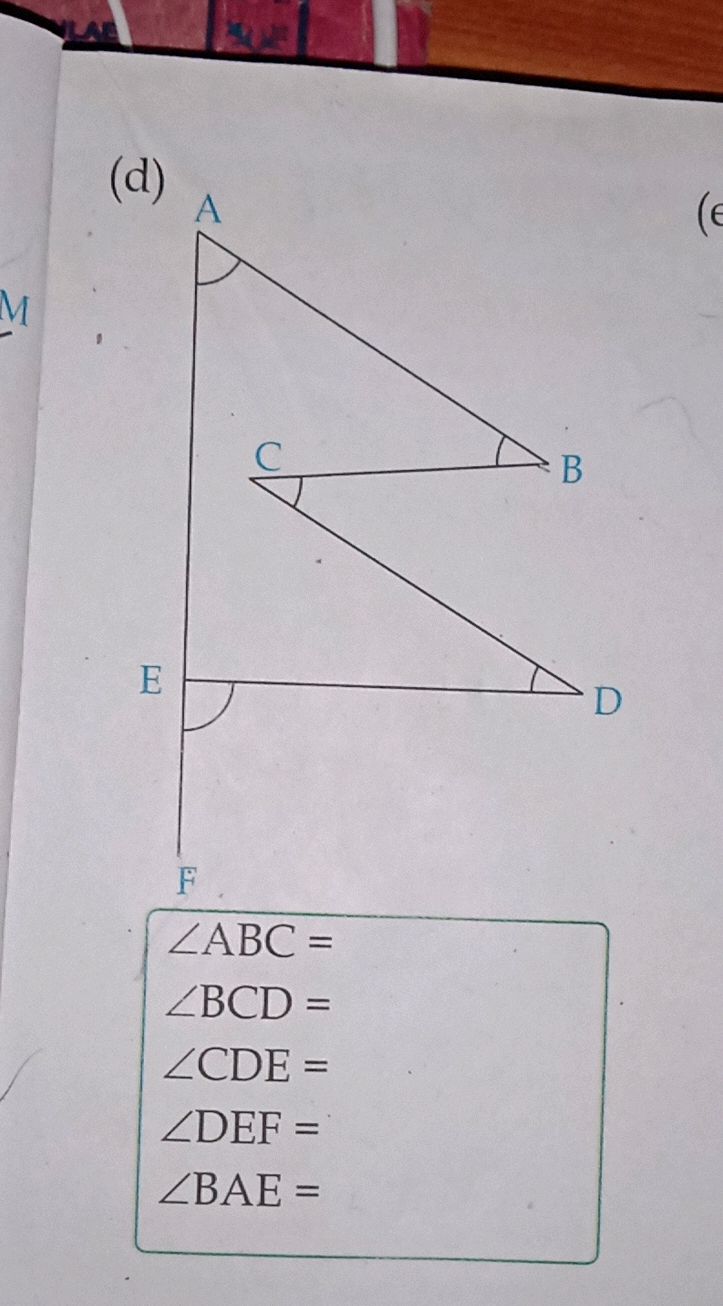 $ ABC = $ $ BCD = $ $ CDE = $ $ DEF = $ | StudyX