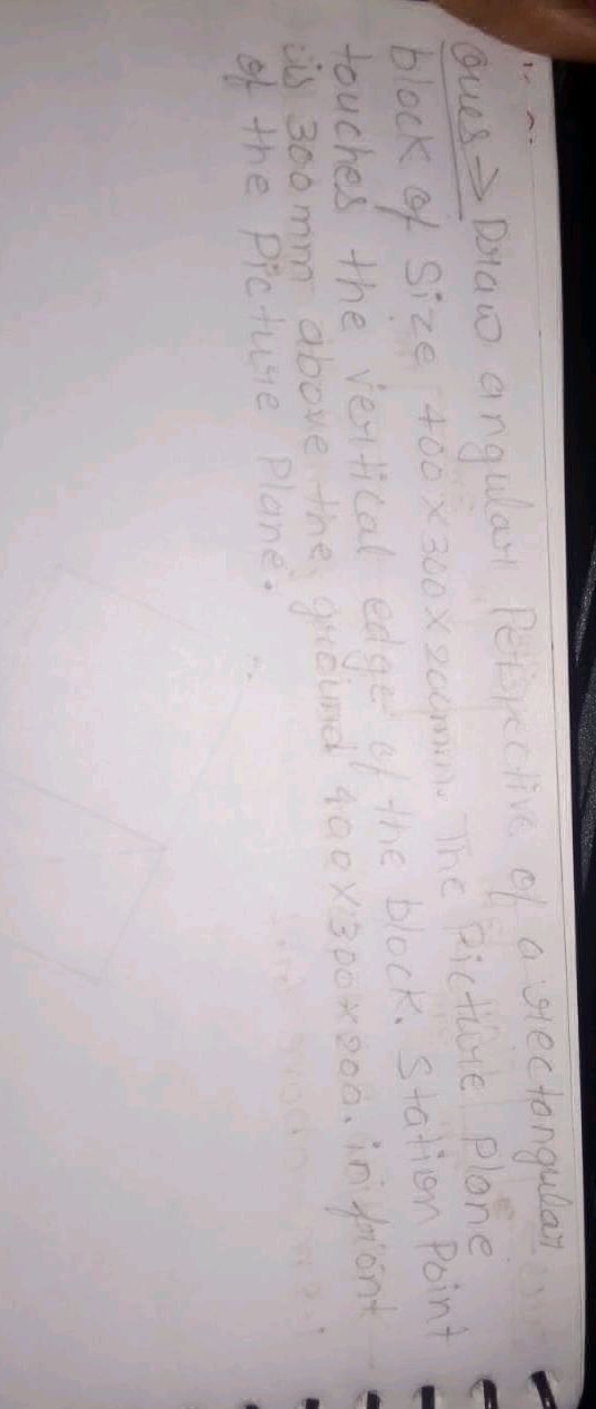 Draw angular Perspective of a rectangular | StudyX