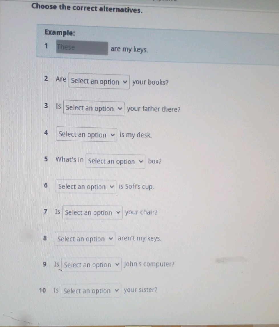 Choose the correct alternatives. Example: 1 | StudyX