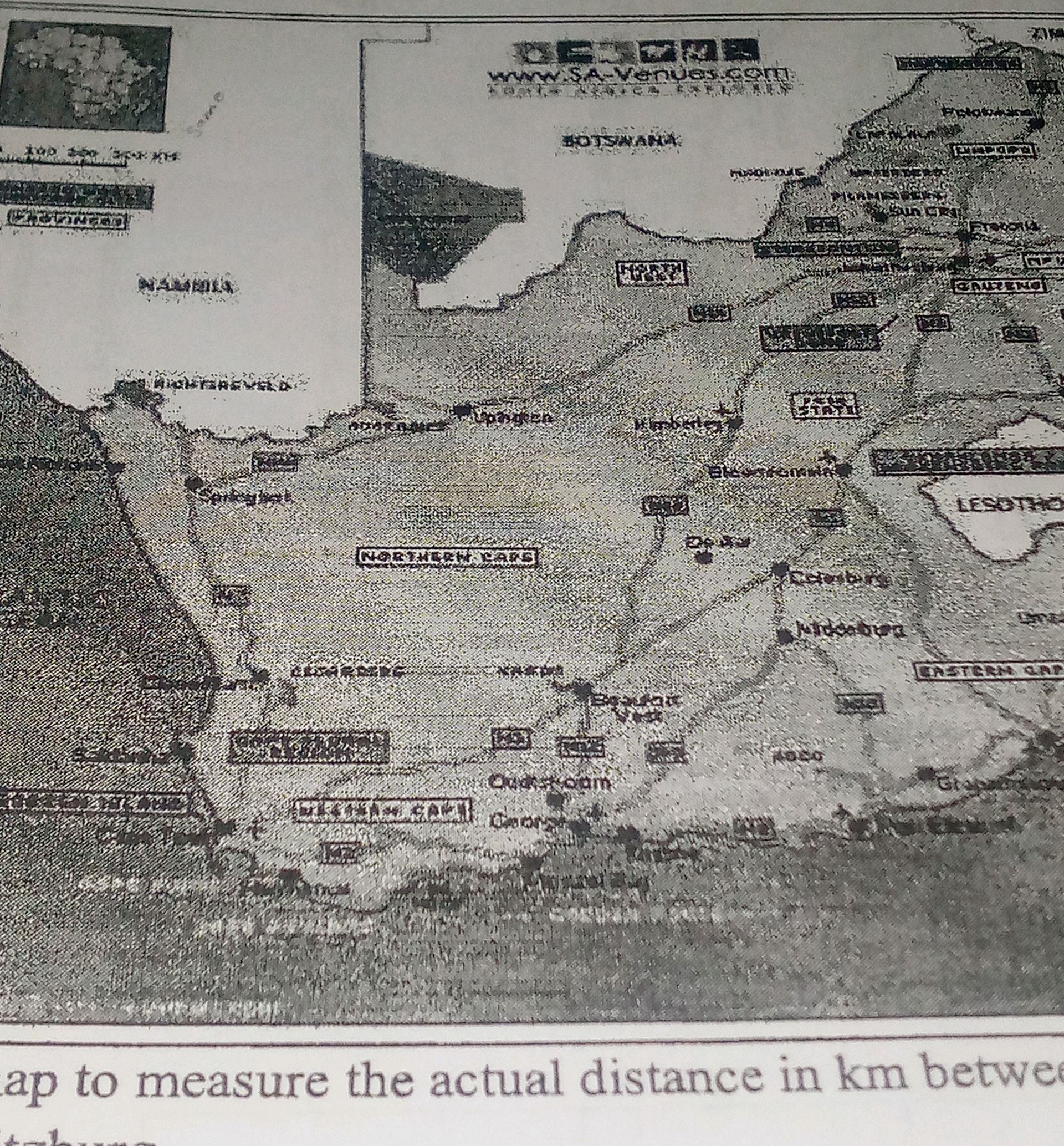 Use the map to measure the actual distance | StudyX