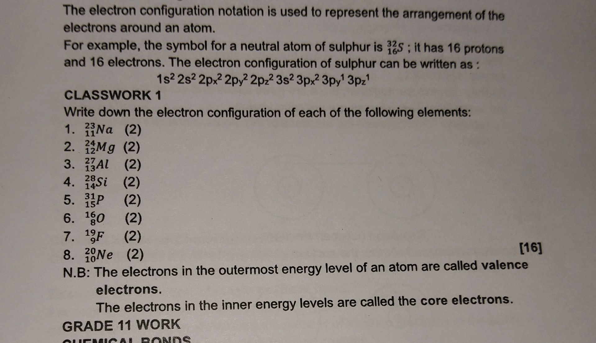 Write down the electron configuration of | StudyX