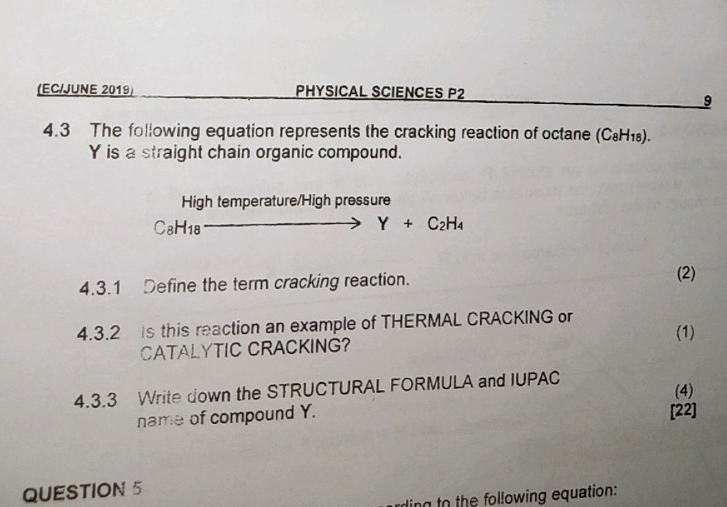 4.3 The following equation represents the | StudyX