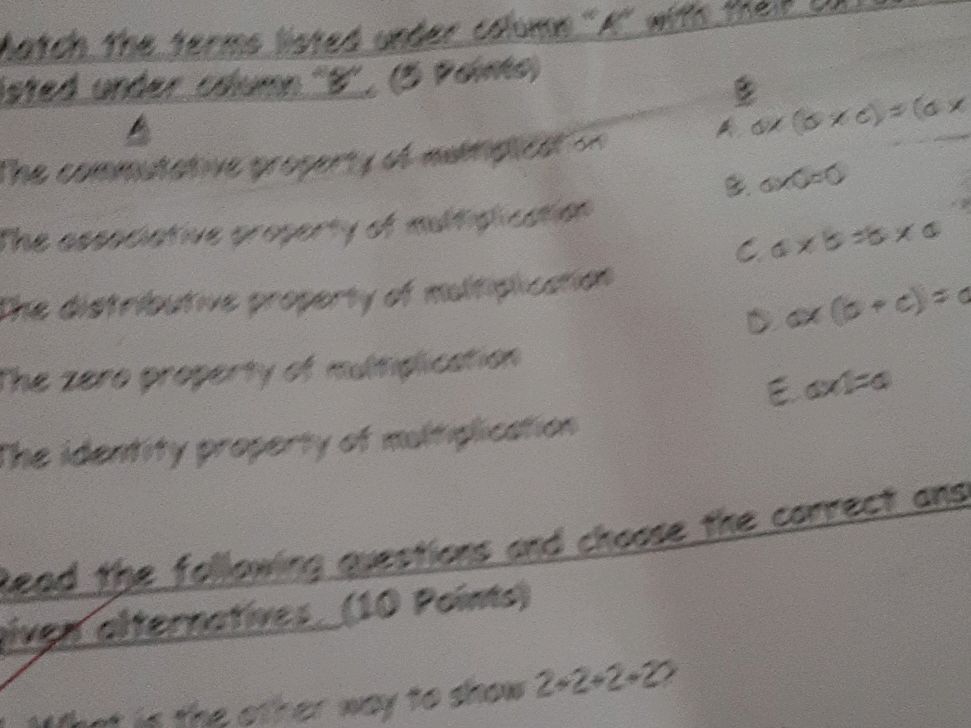 Match the terms listed under column "A" with | StudyX